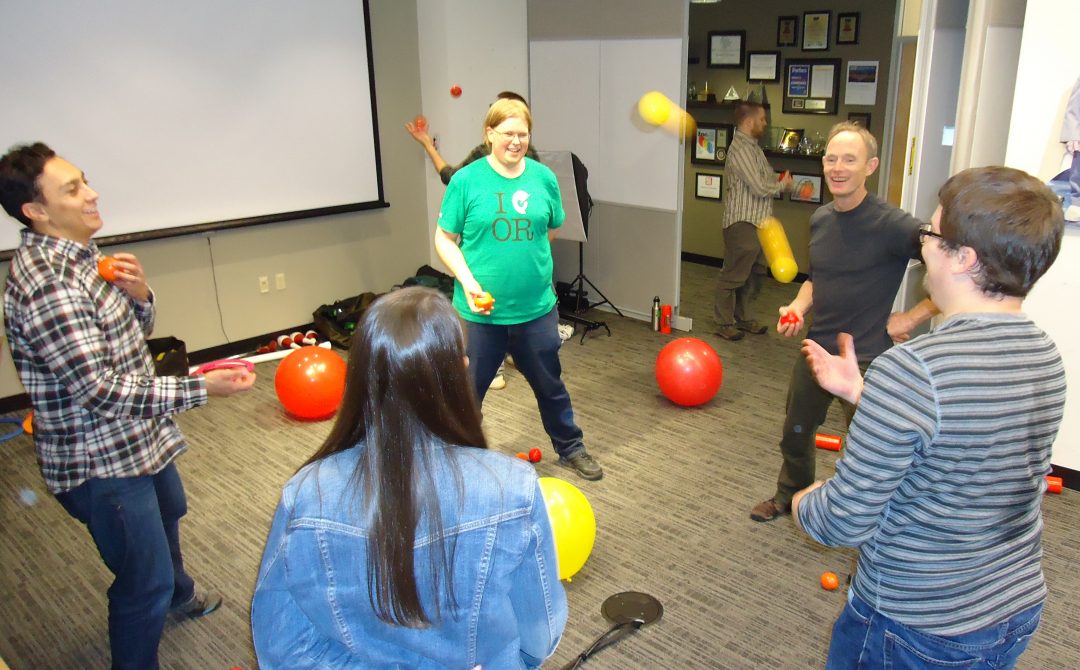 Team Building Juggling Workshop in Pacific NW and USA